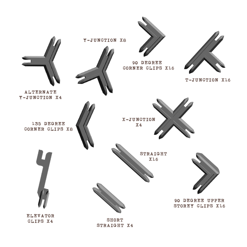 Battle Systems - Plastic Terrain Clips - Grey