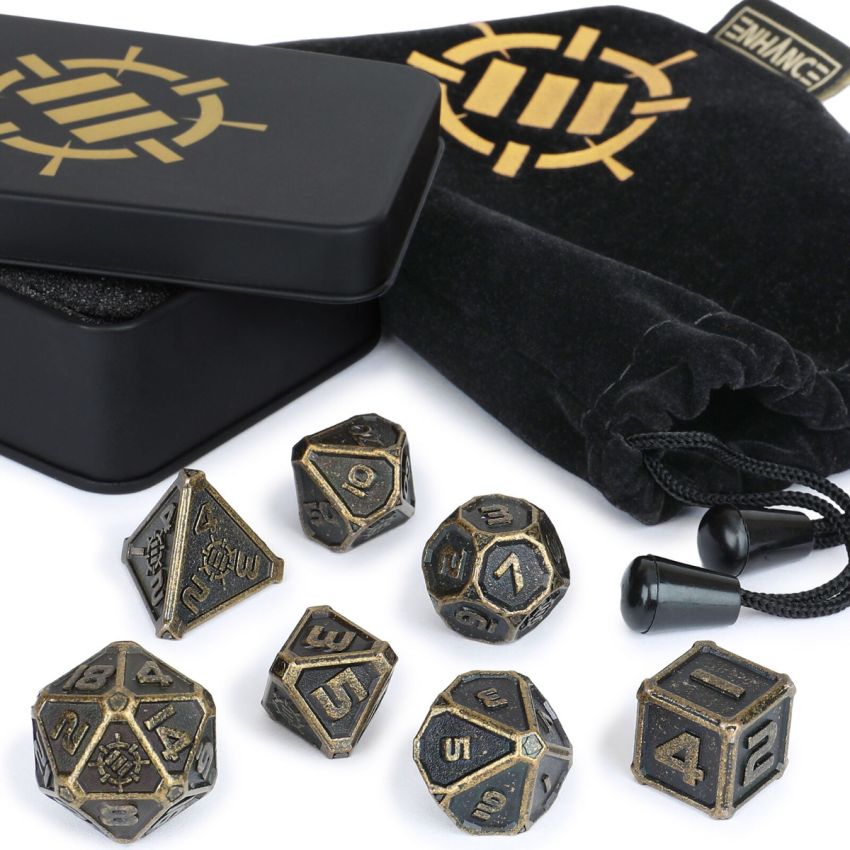 ENHANCE Tabletop RPGs DnD Metal Dice Set